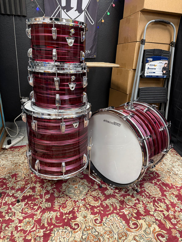 Ludwig Standard Ruby Red Strata 4pc Drum Set - Drum Flip