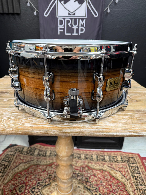 Tama SLP Midnight Zebrawood Burst 14x6.5” Snare drum - Drum Flip